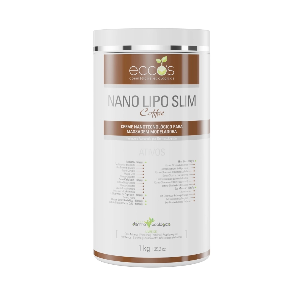 Nano Lipo Slim Coffee Creme para Massagem de Cafeína 1kg - Eccos ...